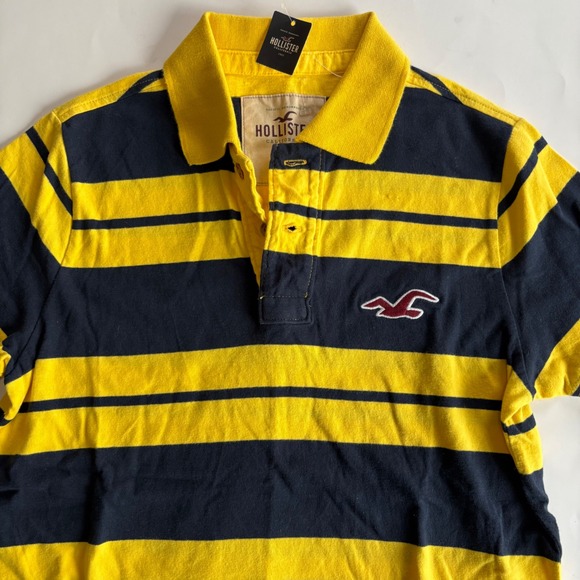 Hollister | Shirts | Y2k Hollister Small Striped Polo Shirt Navy Blue ...